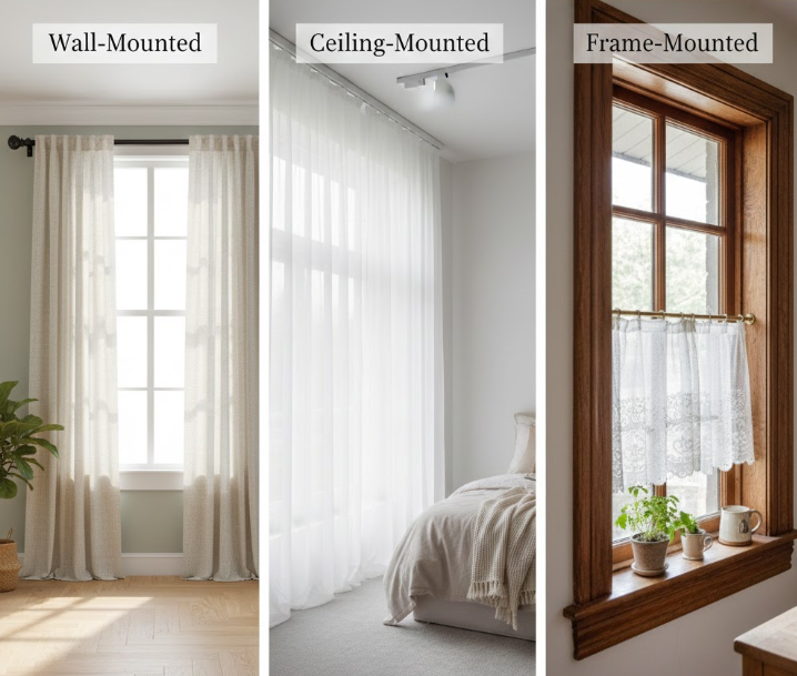 Curtain Mounting Options: Wall, Ceiling, Tension Rod, or Adhesive?